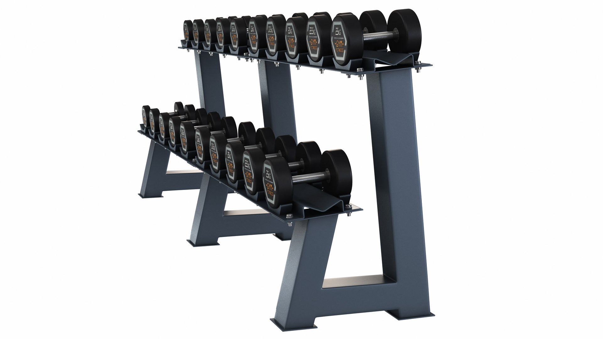 3D GYM Dumbbell Rack with Dumbbell Set 01 - TurboSquid 1827294