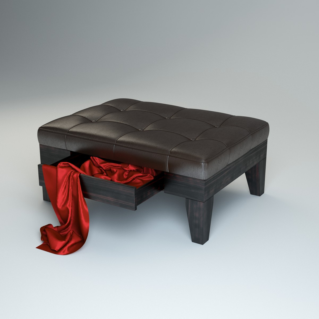 Ottoman Drawer 3d Obj