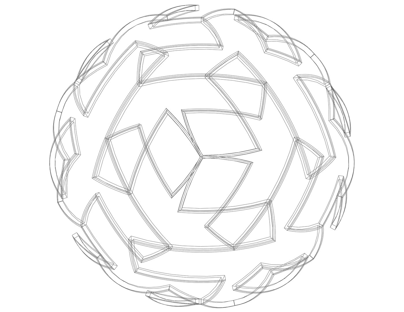 Wireframe Shape Geometric Telstar Ball 3D Model - TurboSquid 2213407