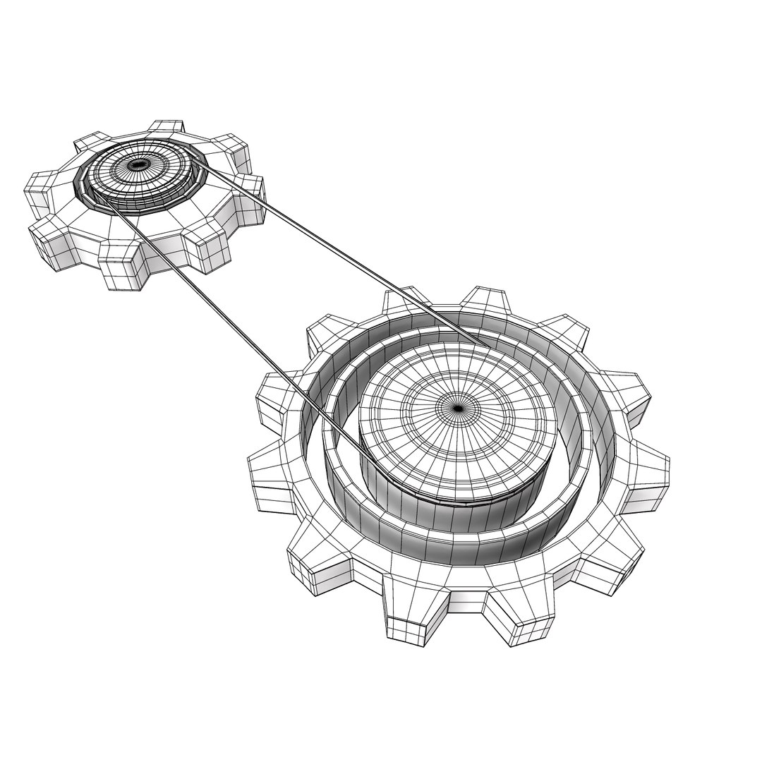 3d model mechanical machine gears