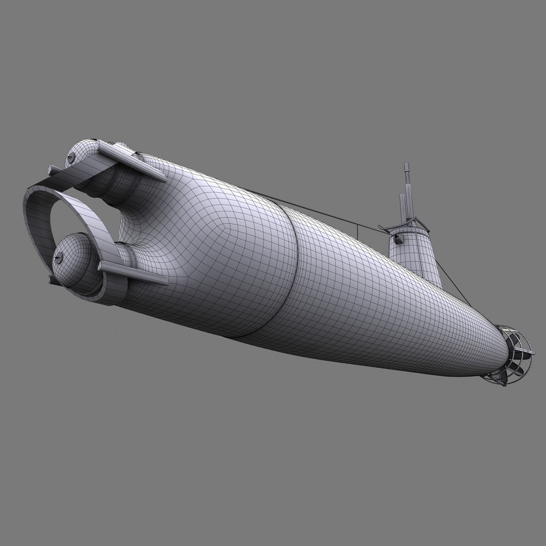 Submarine Surcouf French 3d Model