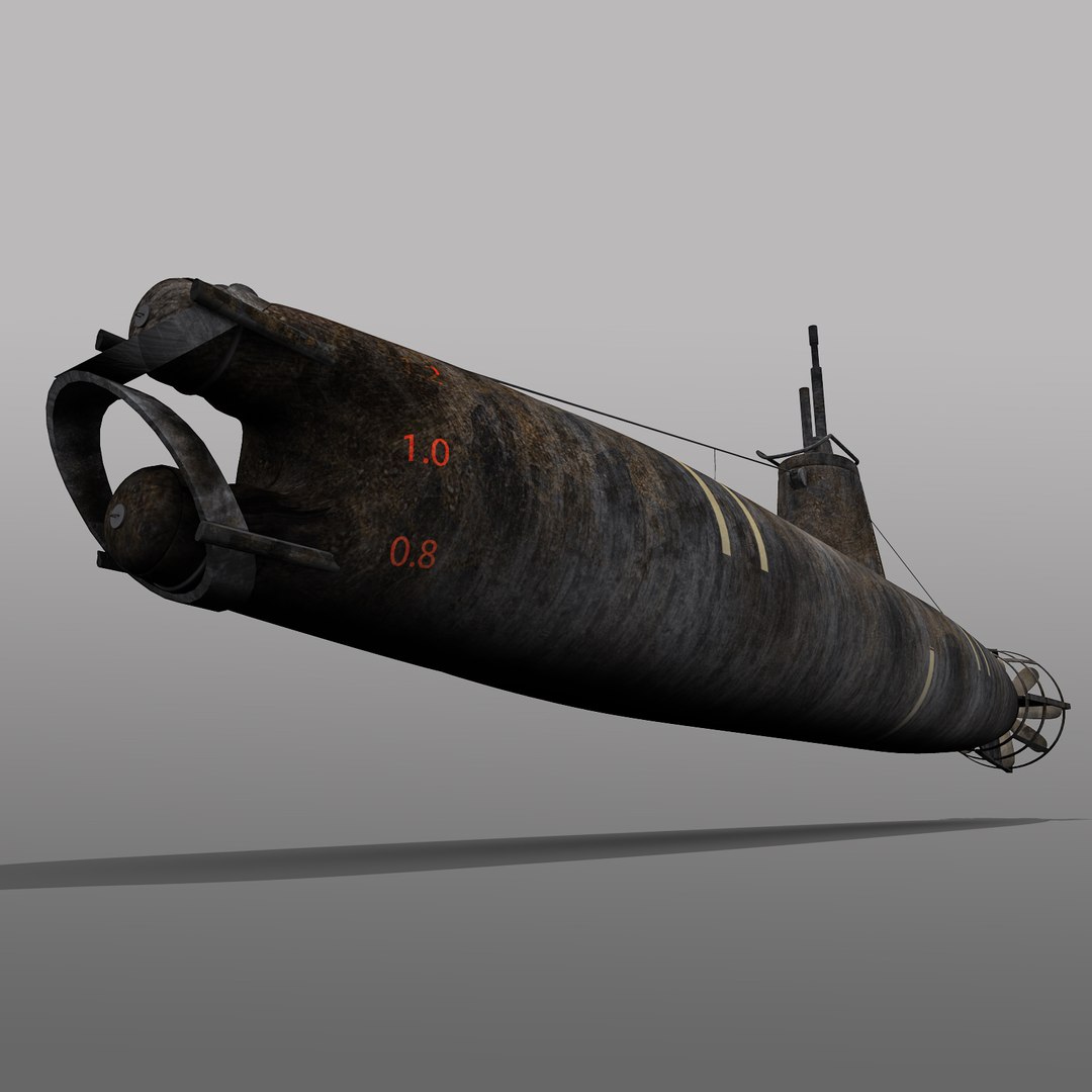 Submarine Surcouf French 3d Model