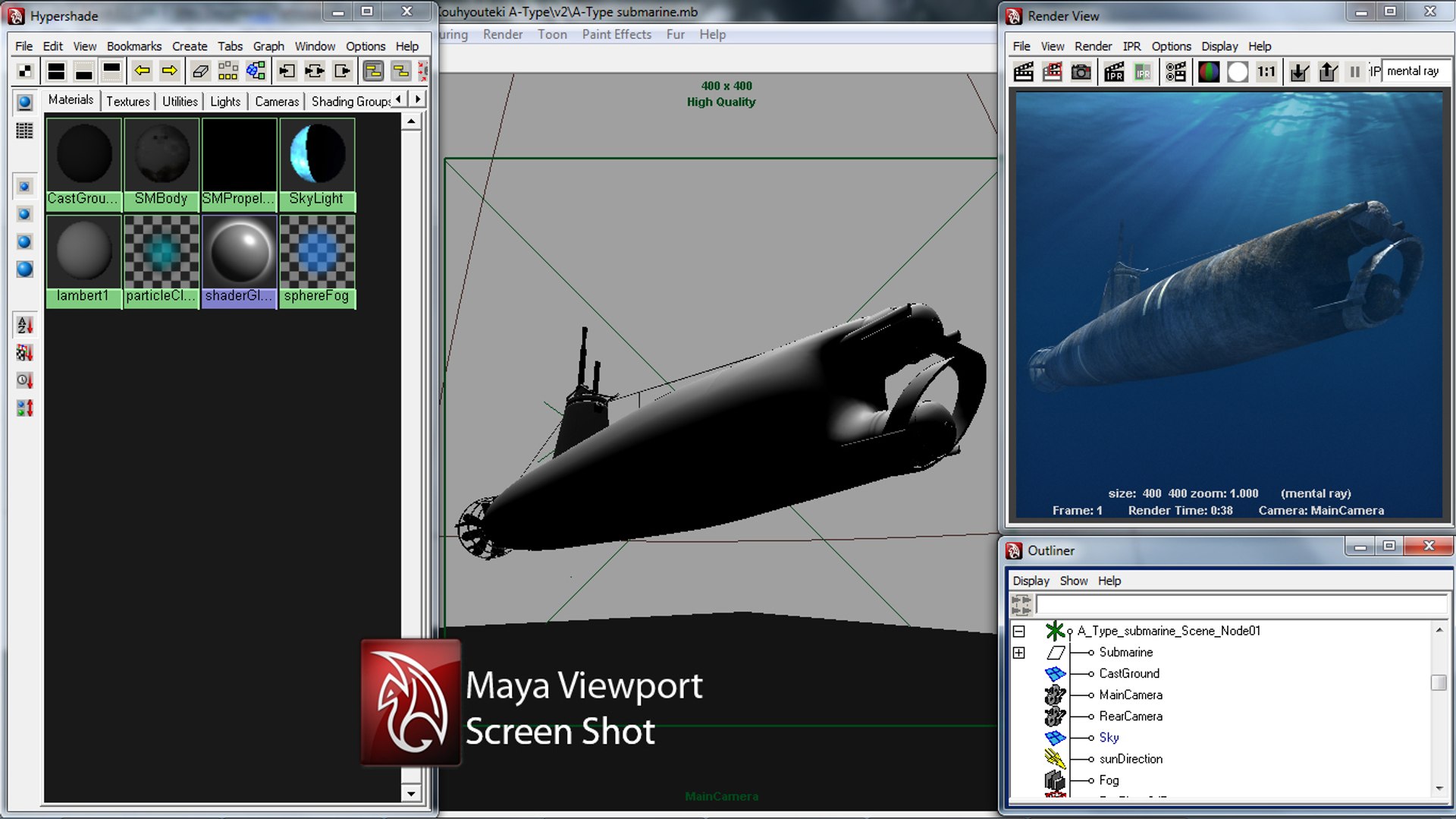 Submarine Surcouf French 3d Model