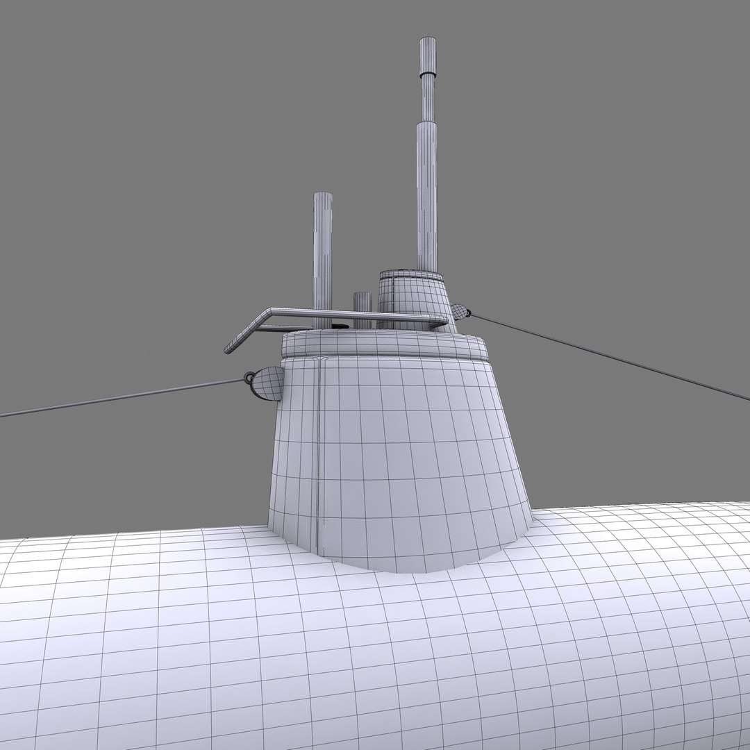 Submarine Surcouf French 3d Model