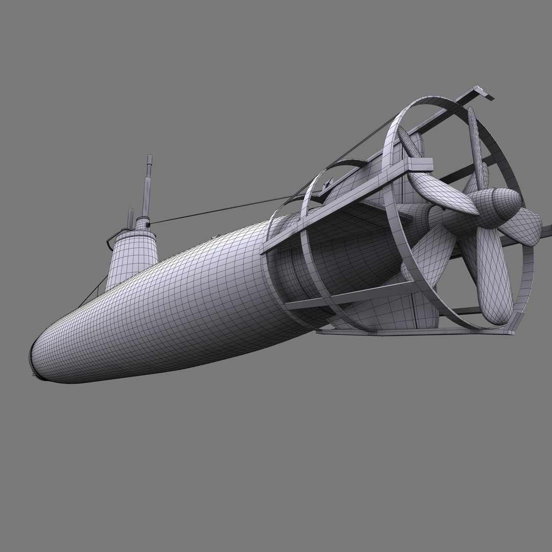Submarine Surcouf French 3d Model