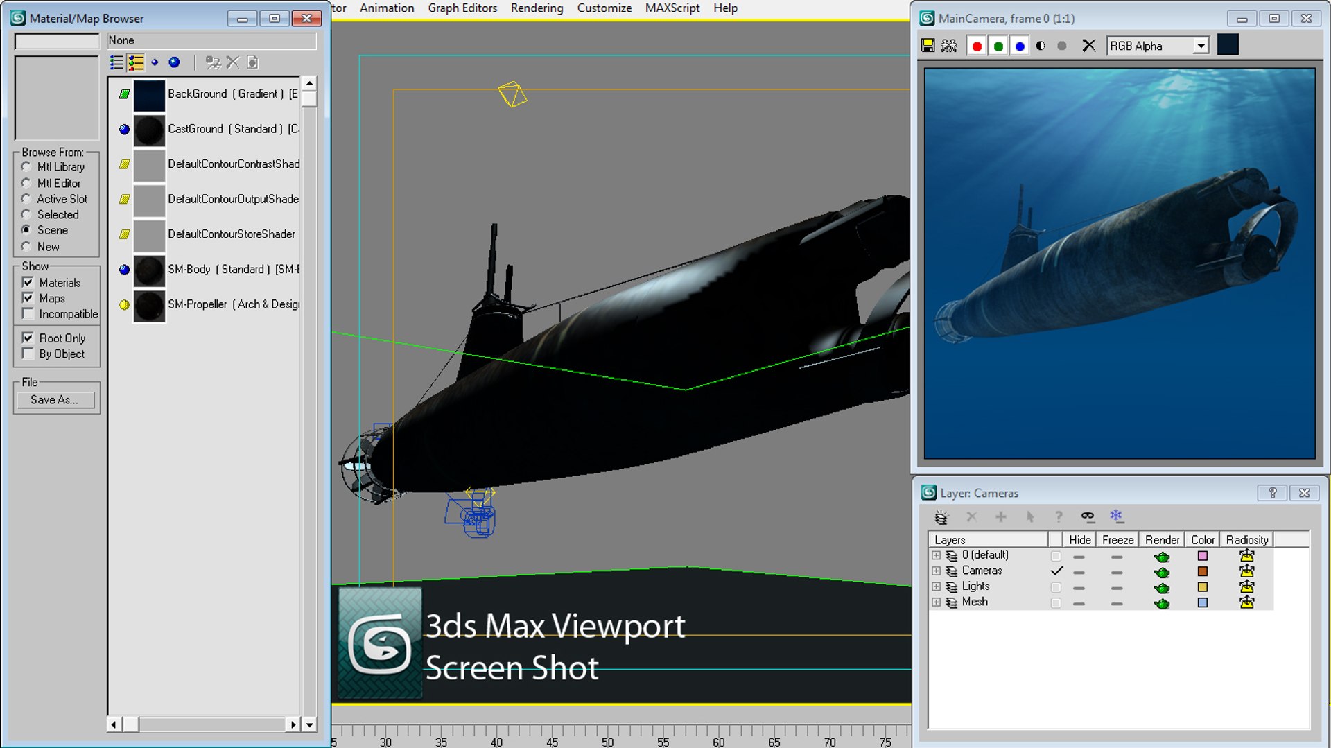 Submarine Surcouf French 3d Model