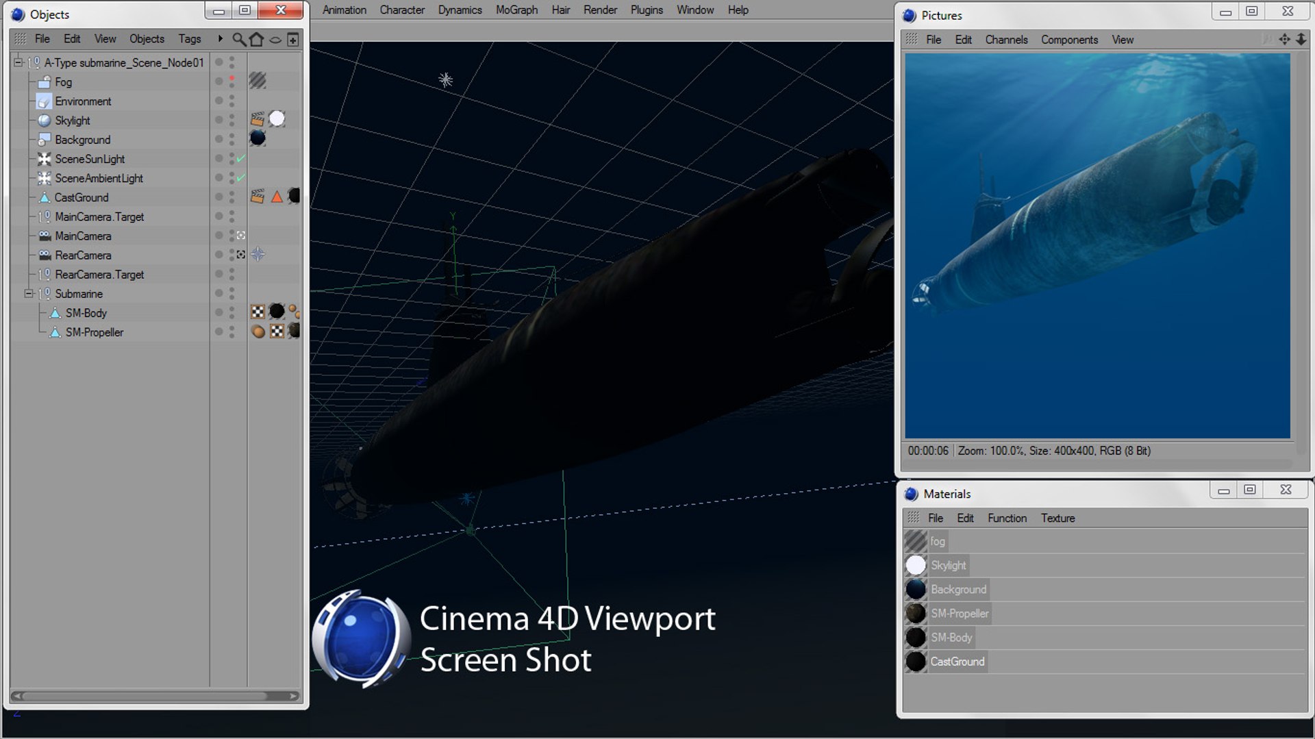 Submarine Surcouf French 3d Model