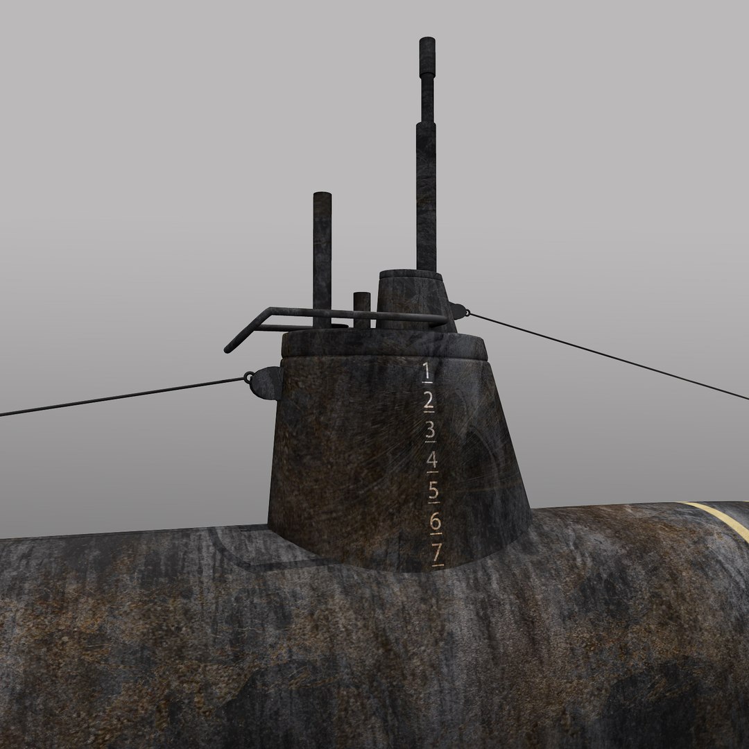 Submarine Surcouf French 3d Model