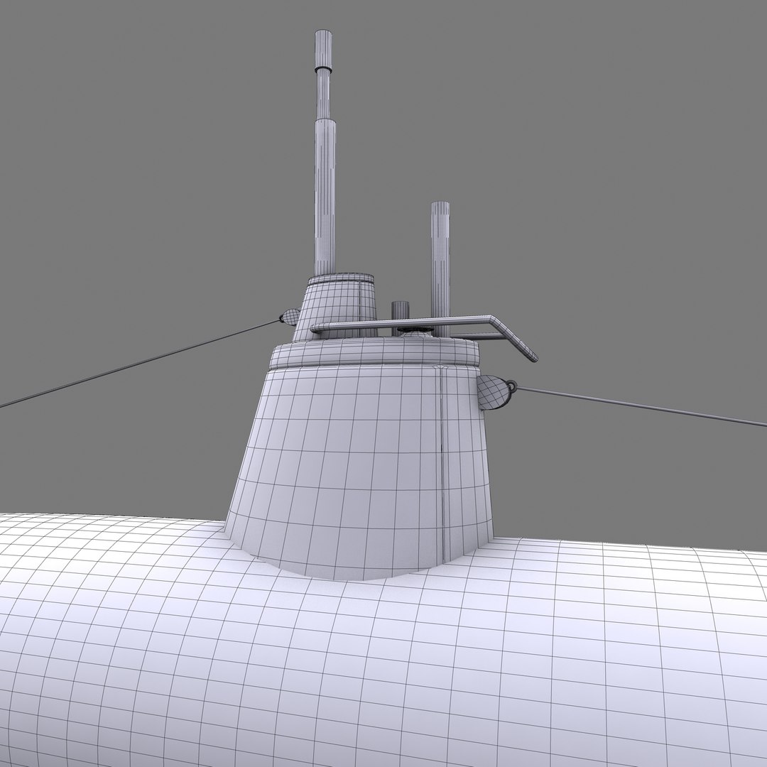 Submarine Surcouf French 3d Model