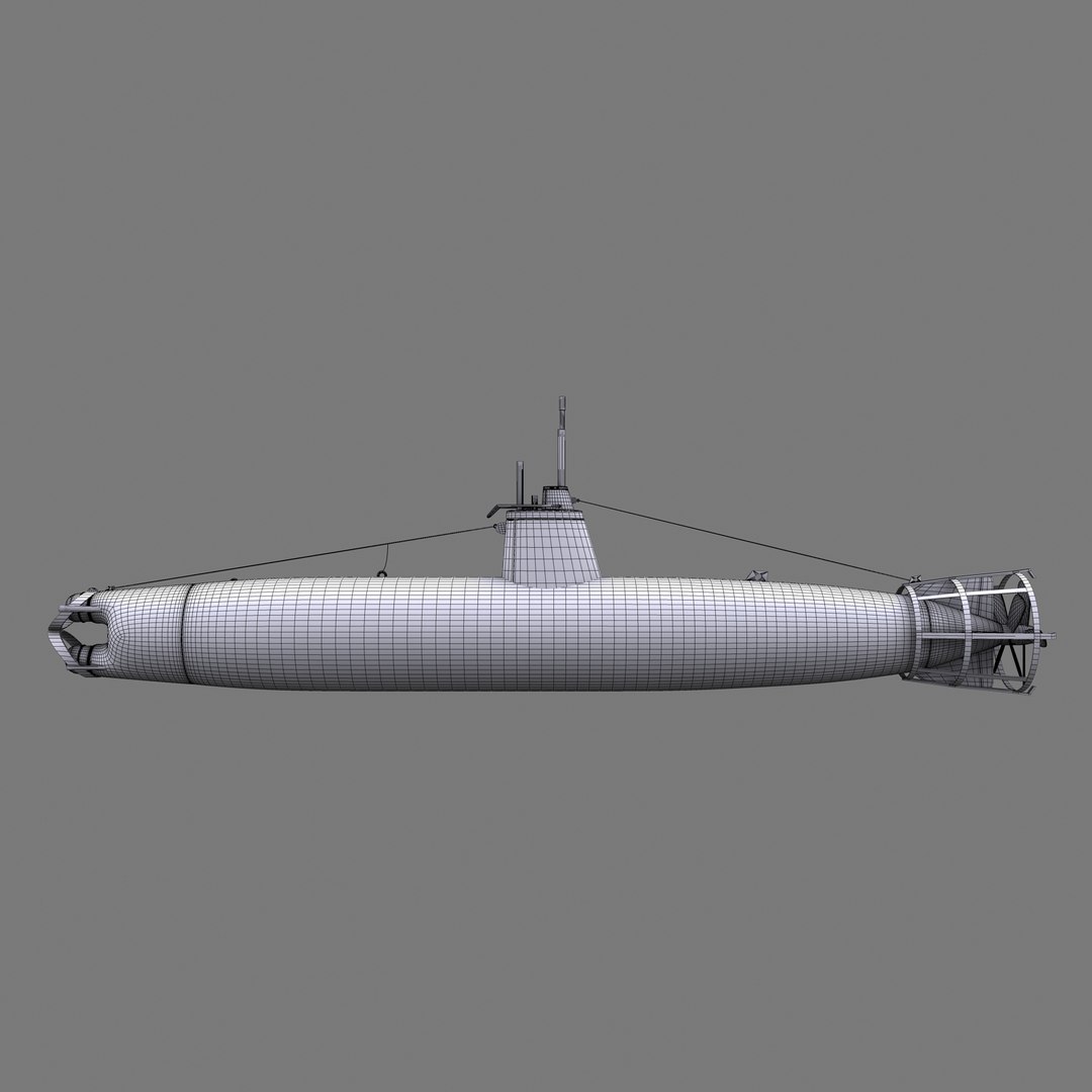 Submarine Surcouf French 3d Model