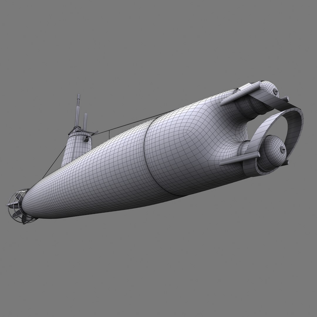 Submarine Surcouf French 3d Model
