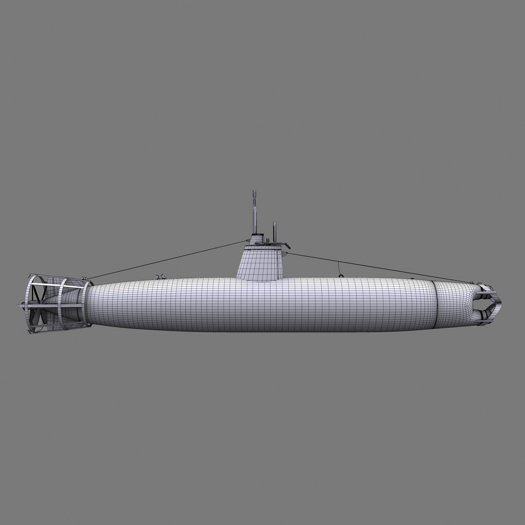 Submarine Surcouf French 3d Model