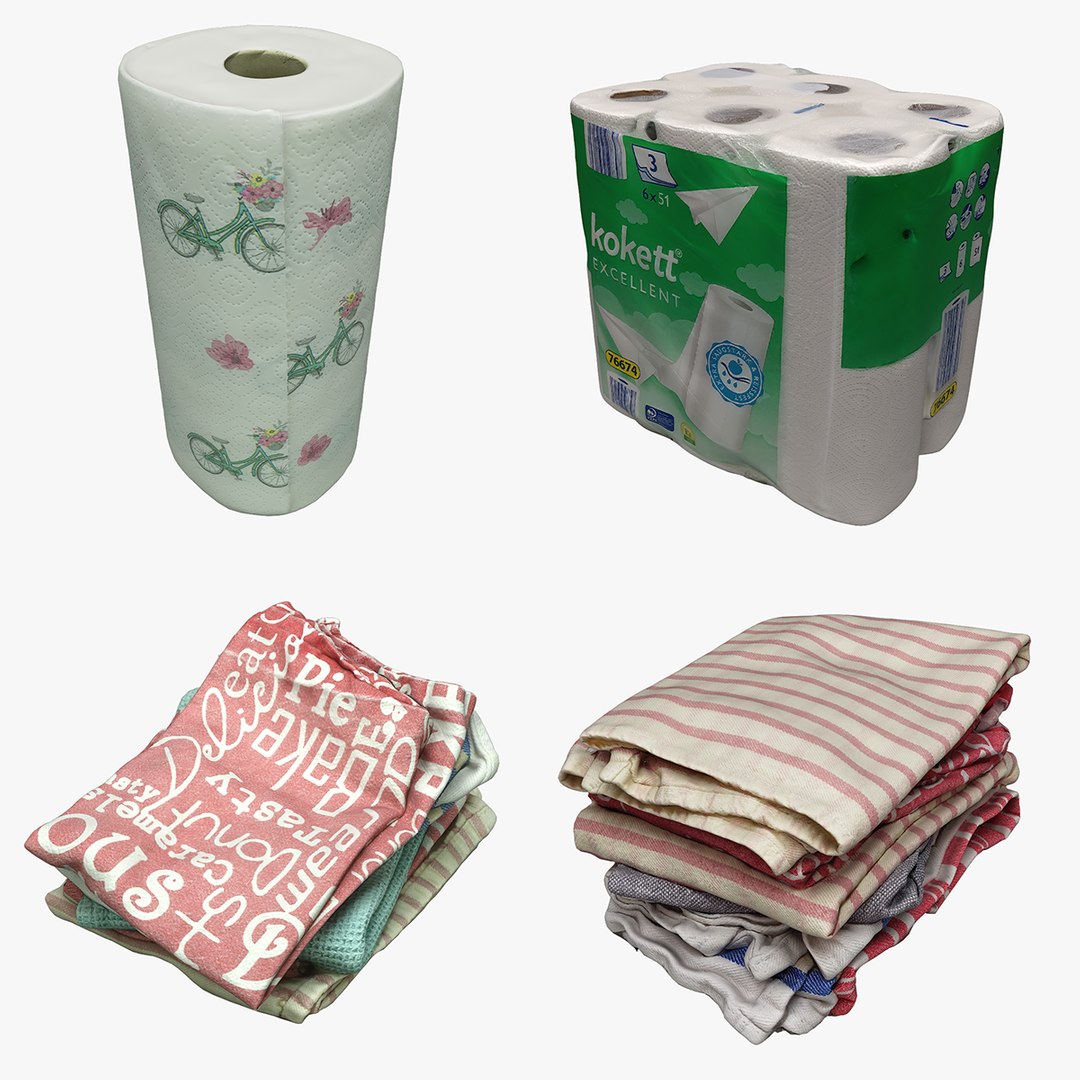 3D Paper-Kitchen Towel Collection 01 model - TurboSquid 2070652
