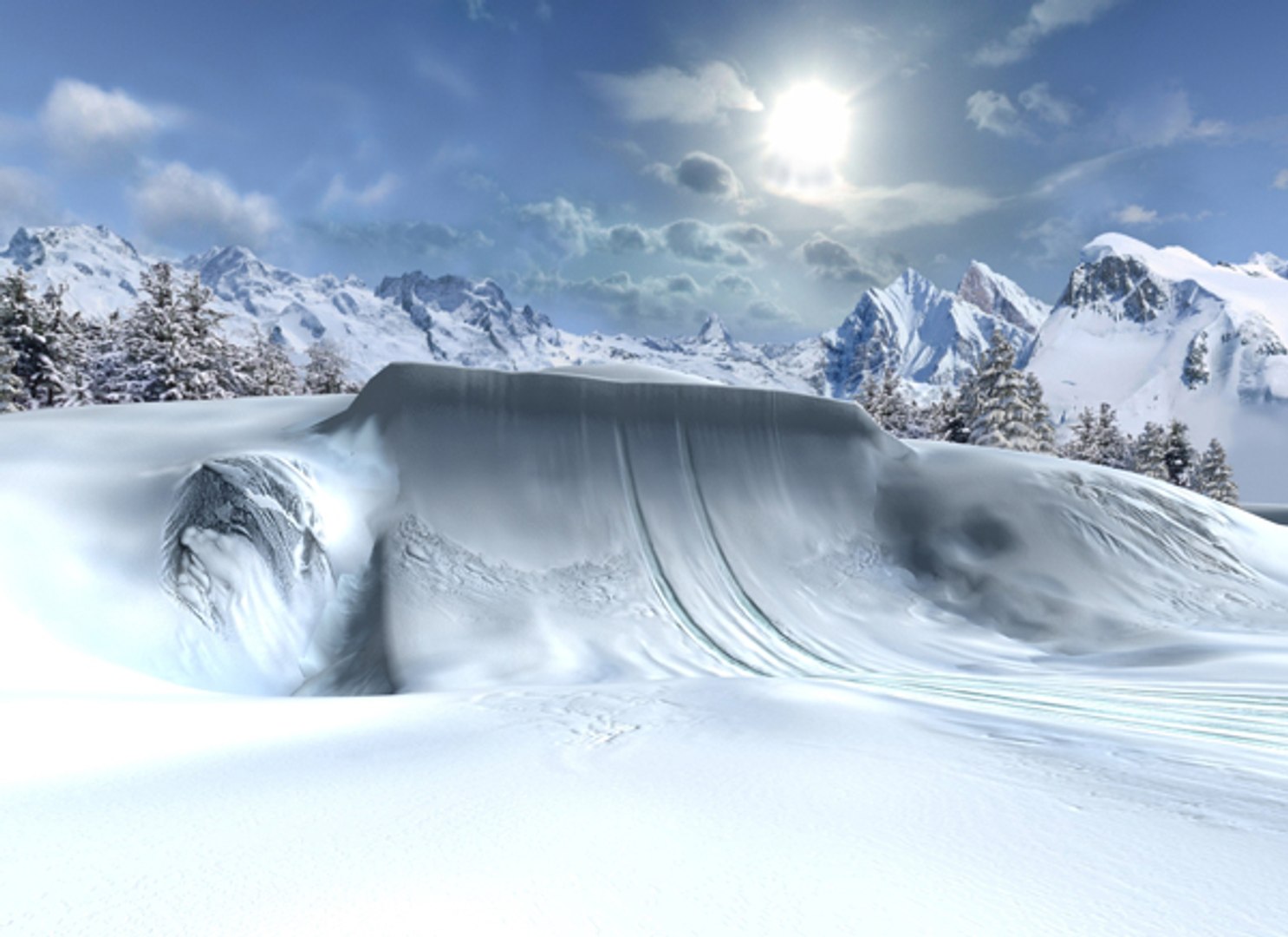 Snow Scene 3d Model