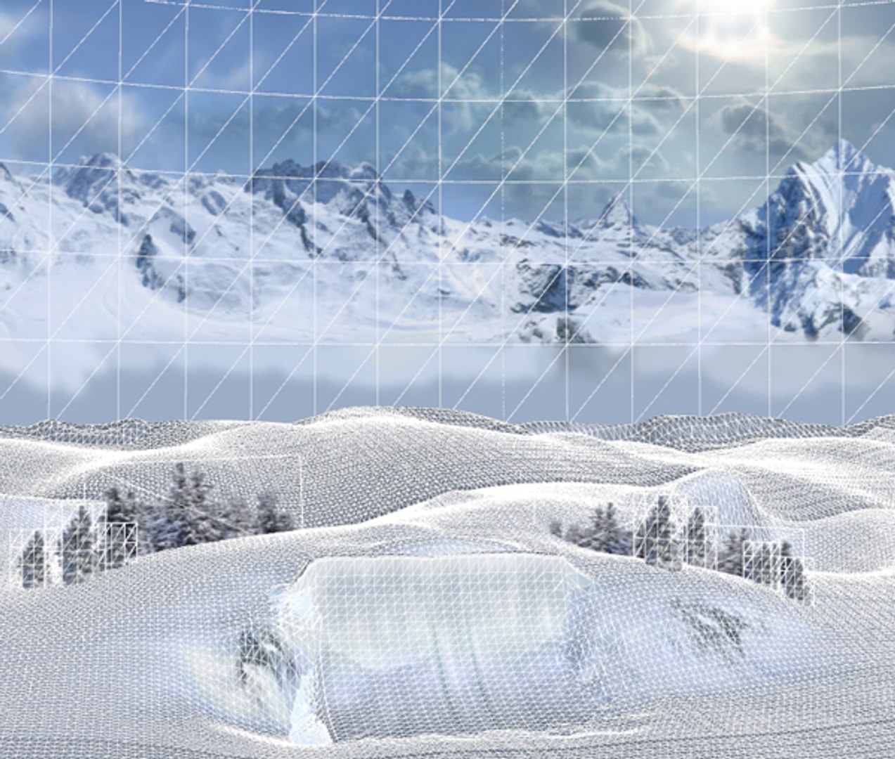 Snow Scene 3d Model