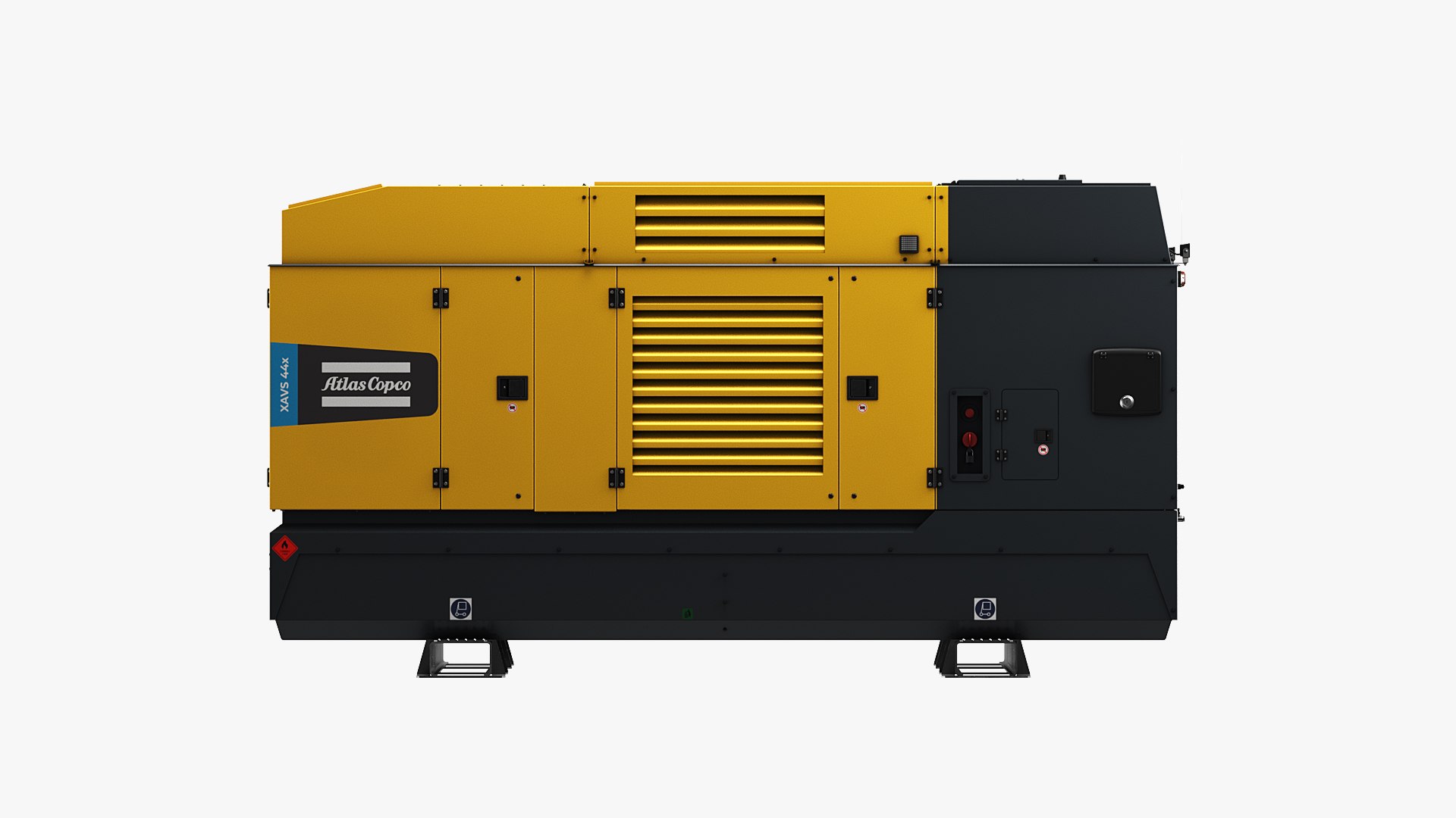 3D Atlas Copco Large Portable Diesel Air Compressor - XAVS - XATS 528 ...