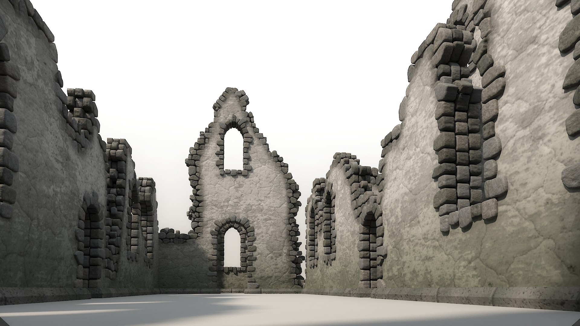 3D Gothic Church In Ruins Model - TurboSquid 1905978