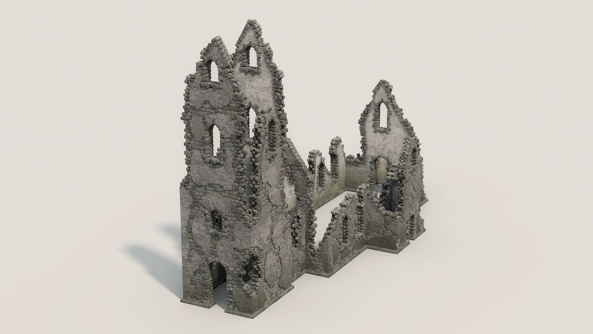 3D Gothic Church In Ruins Model - TurboSquid 1905978