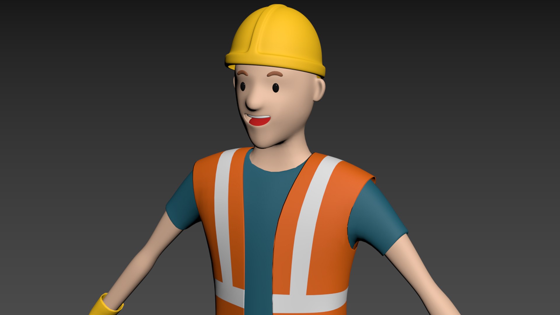 Cartoon Male Worker 3D Model - TurboSquid 2171442