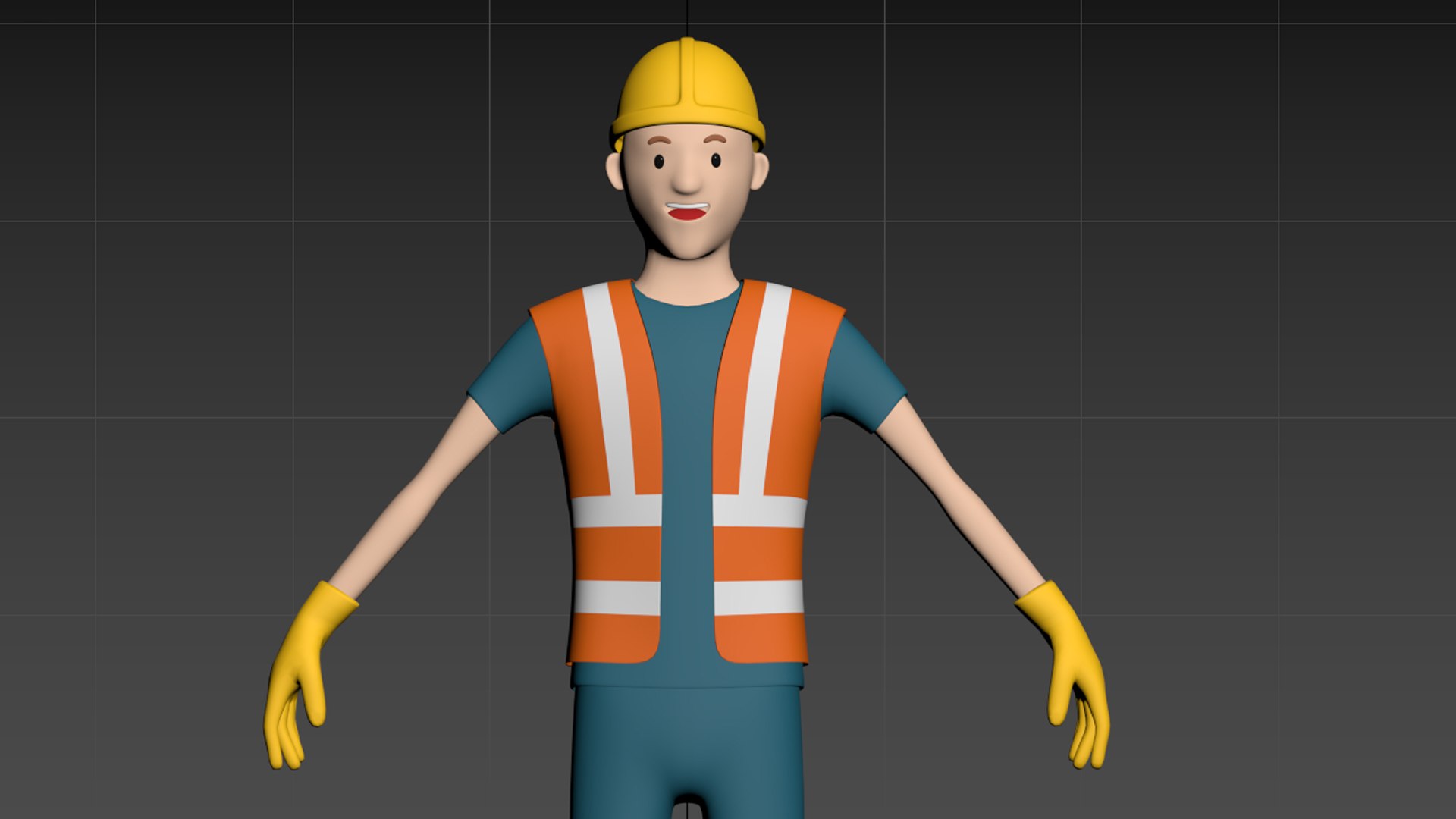 Cartoon Male Worker 3D Model - TurboSquid 2171442