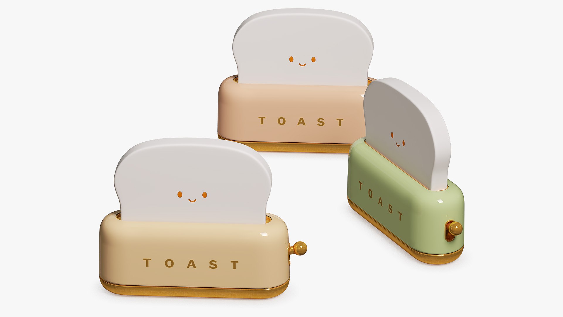 Set of Toaster Lamps Kawaii model - TurboSquid 2151008