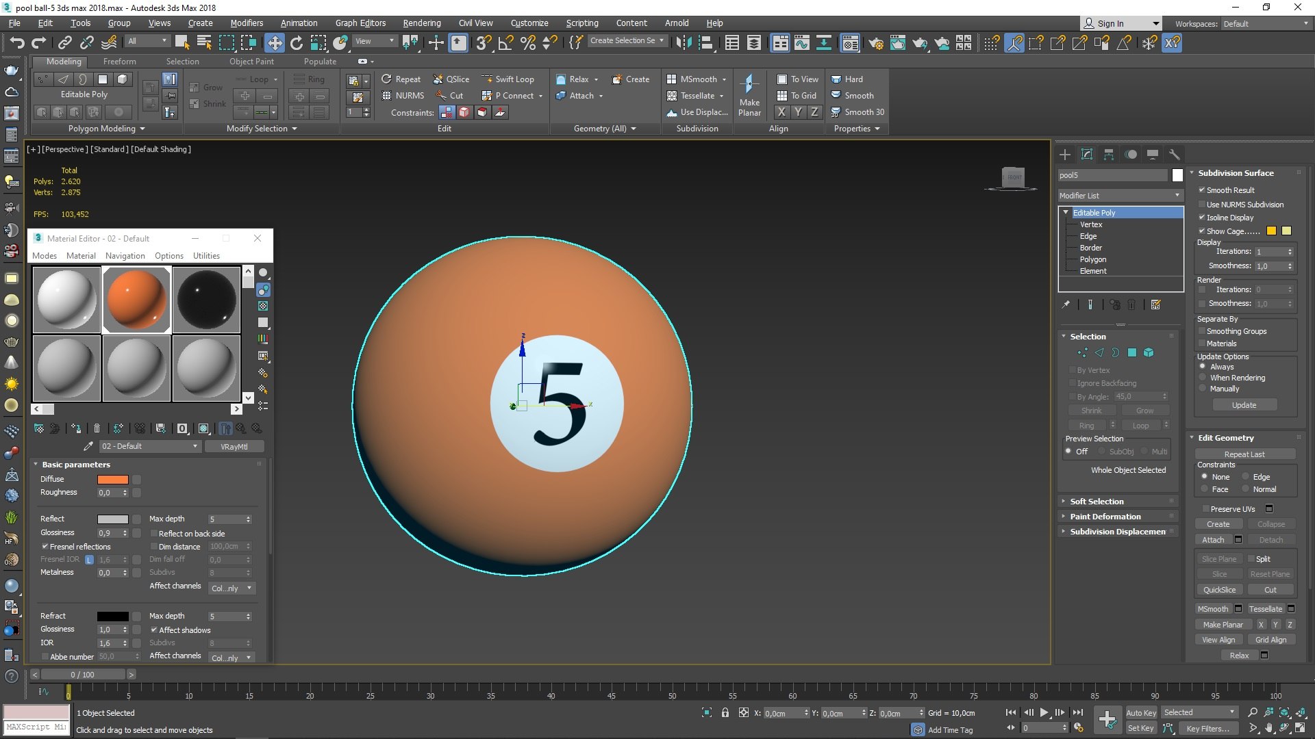 Billiard Pool Ball-5 American Model 3D - TurboSquid 1932087