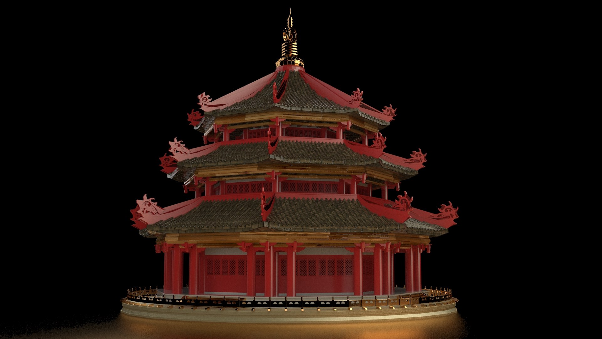 Chinese Ancient Tower 3D - TurboSquid 1889027
