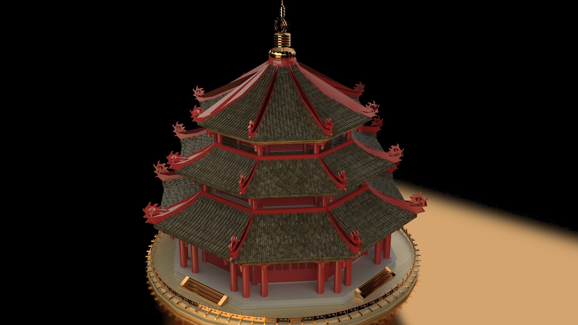Chinese Ancient Tower 3D - TurboSquid 1889027