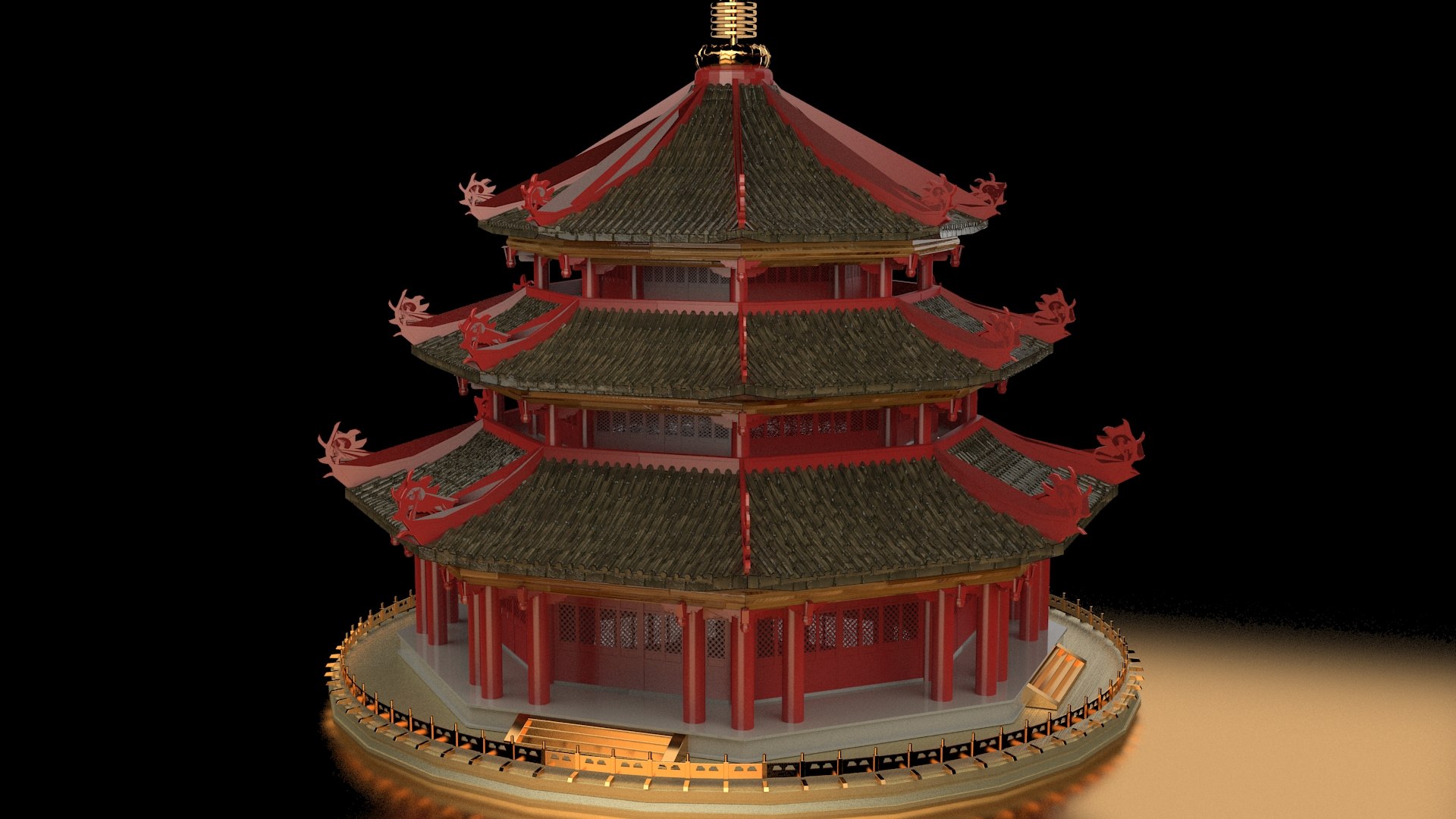 Chinese ancient tower 3D - TurboSquid 1889027