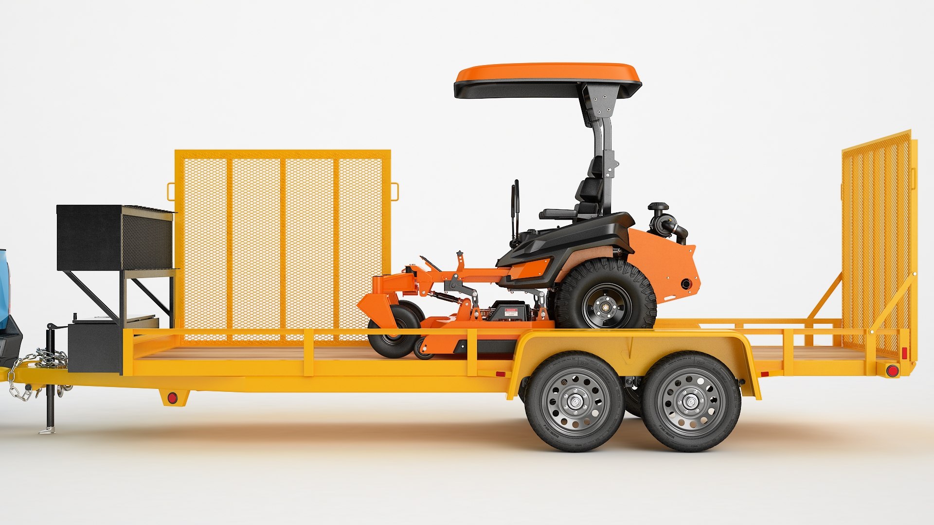 Chevrolet Silverado EV Work Truck 2024 with Landscape Pro Trailer 02 3D - TurboSquid 2007908