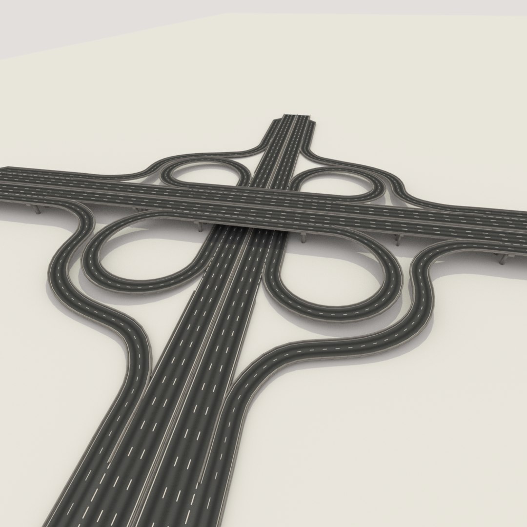 3d Model Of City Roads Construction Kit