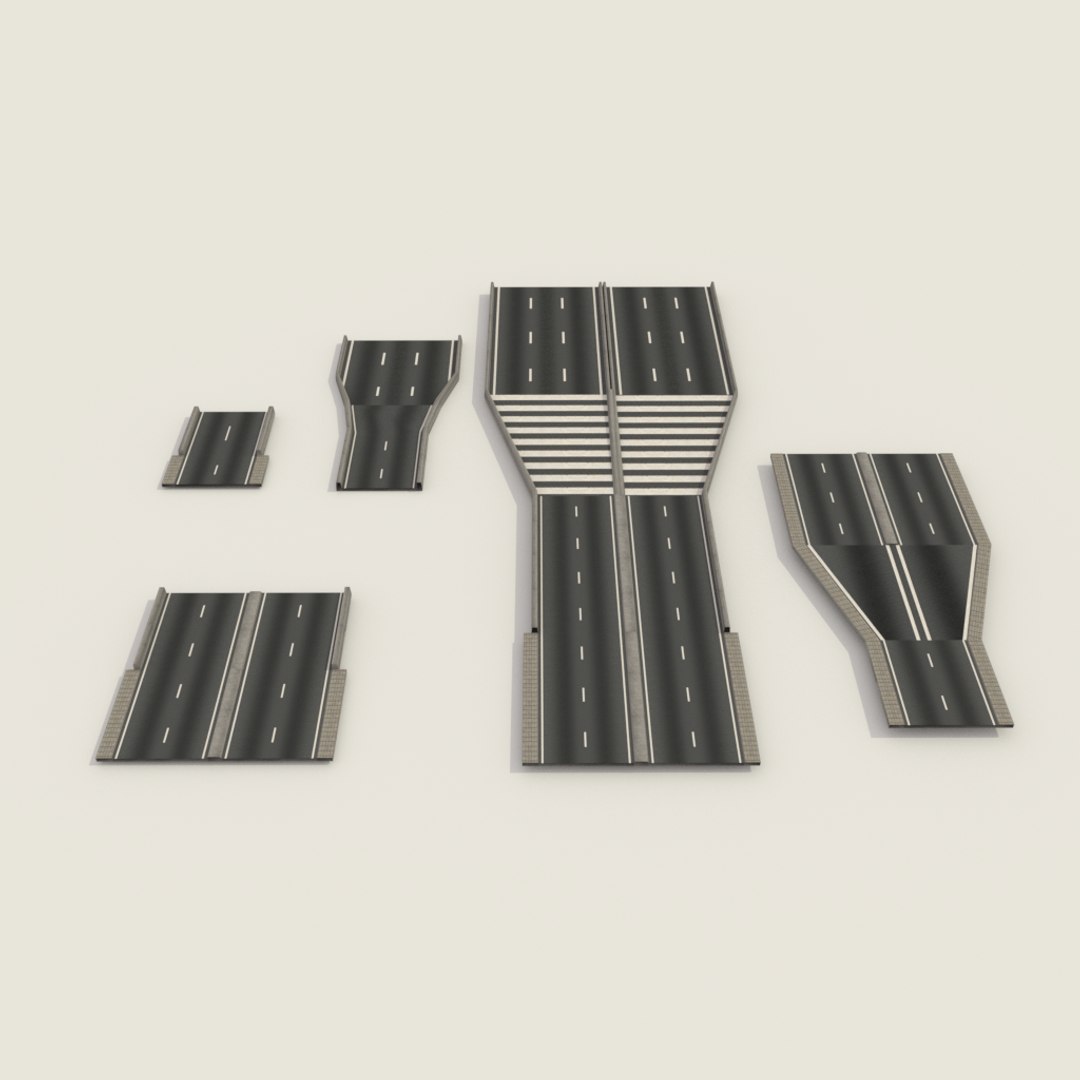 3d Model Of City Roads Construction Kit