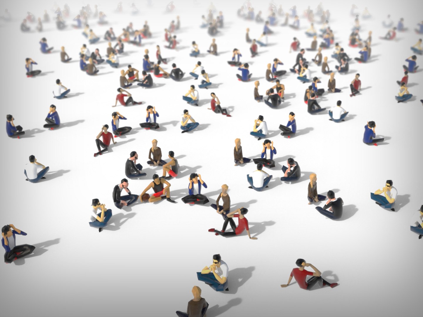 3d Model Of People Crowd