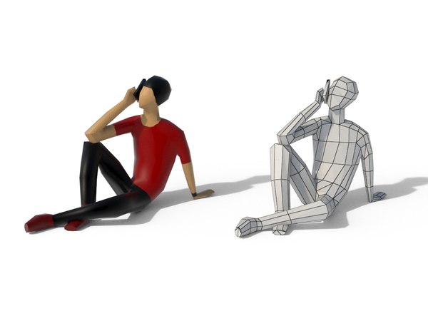 modelo 3d Low Poly personas se sientan - TurboSquid 1098882