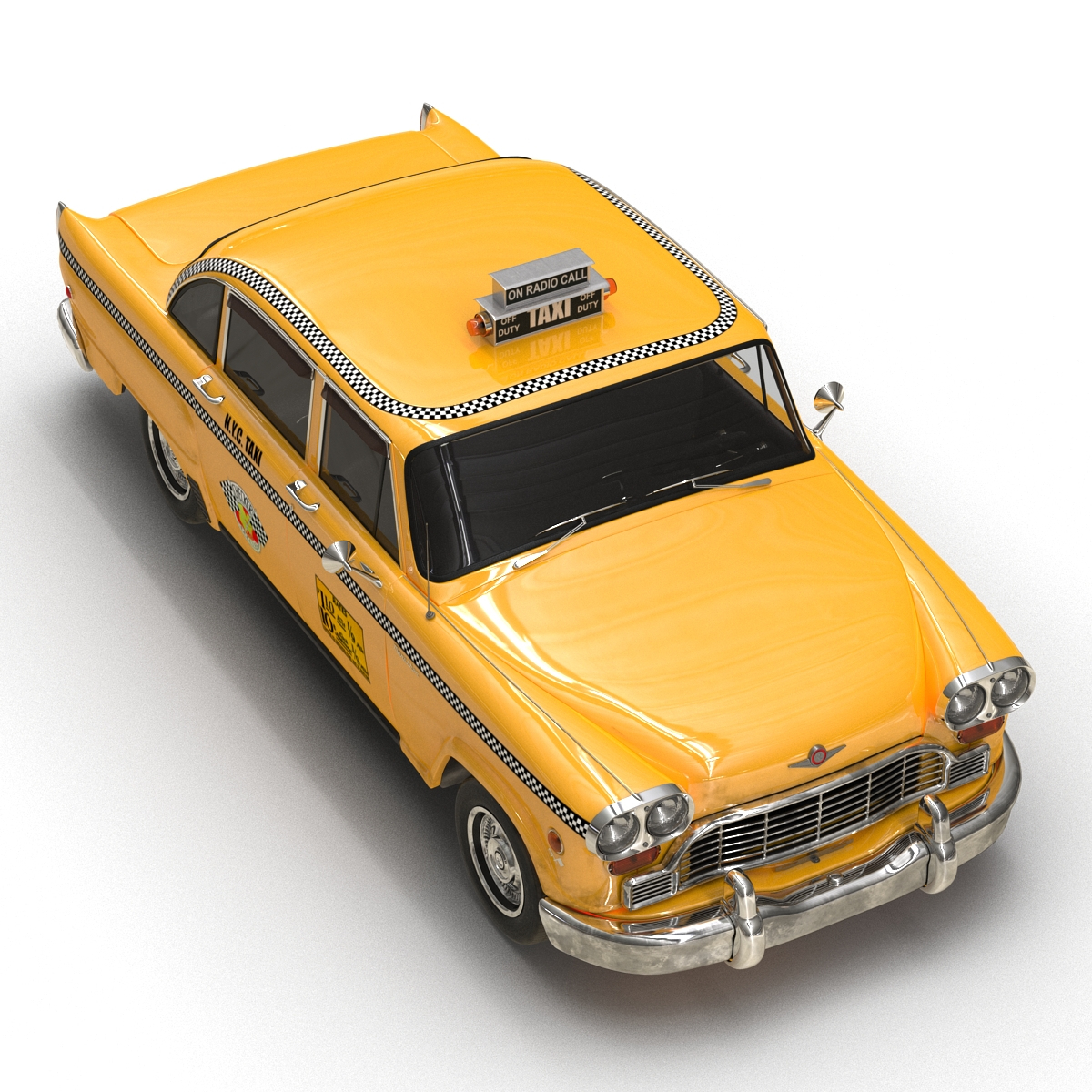 3d old nyc checker cab model