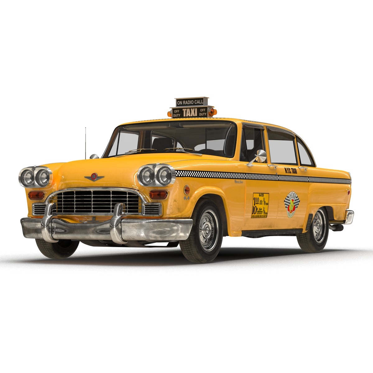 3d old nyc checker cab model