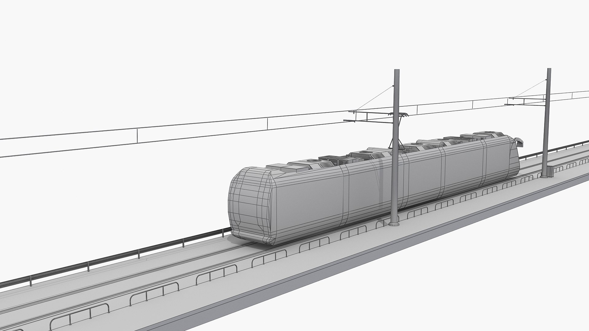 Tram railway 3D model - TurboSquid 1260654