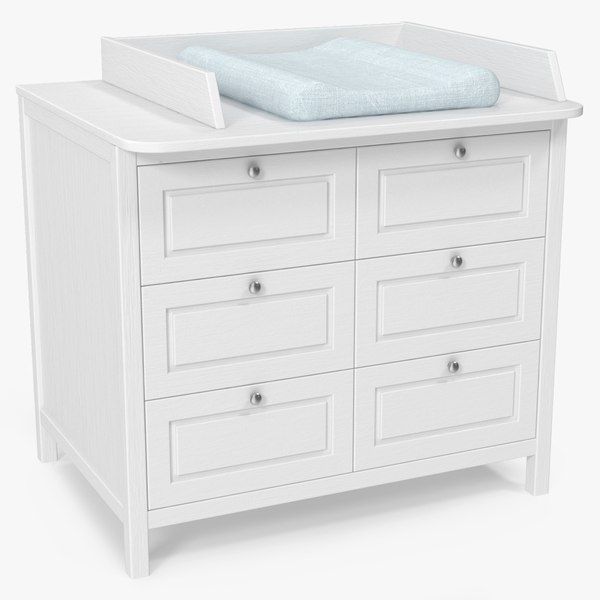 ベビーチェンジングドレッサー（パッド付き、ホワイト）3Dモデル - TurboSquid 2467683