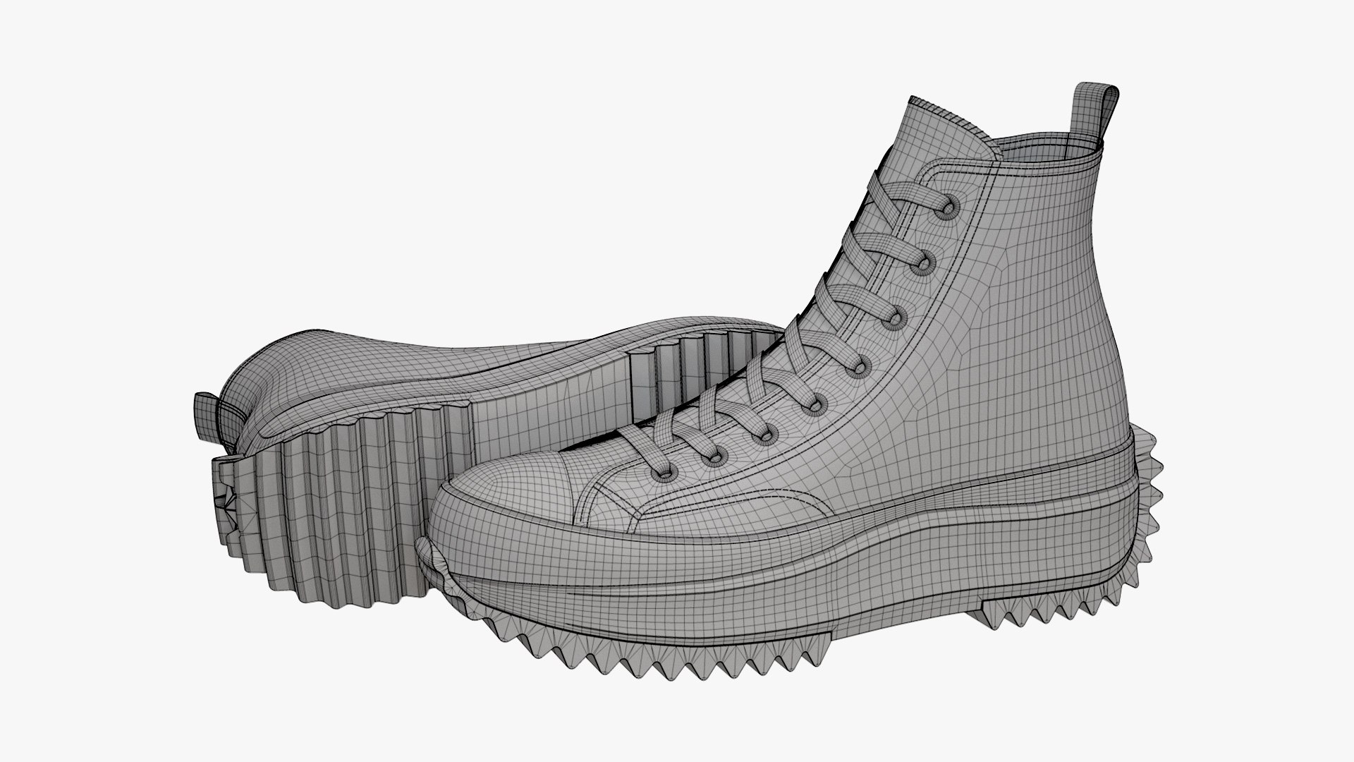 3D Converse Run Star Hike Platform High Top Brown Model - TurboSquid ...