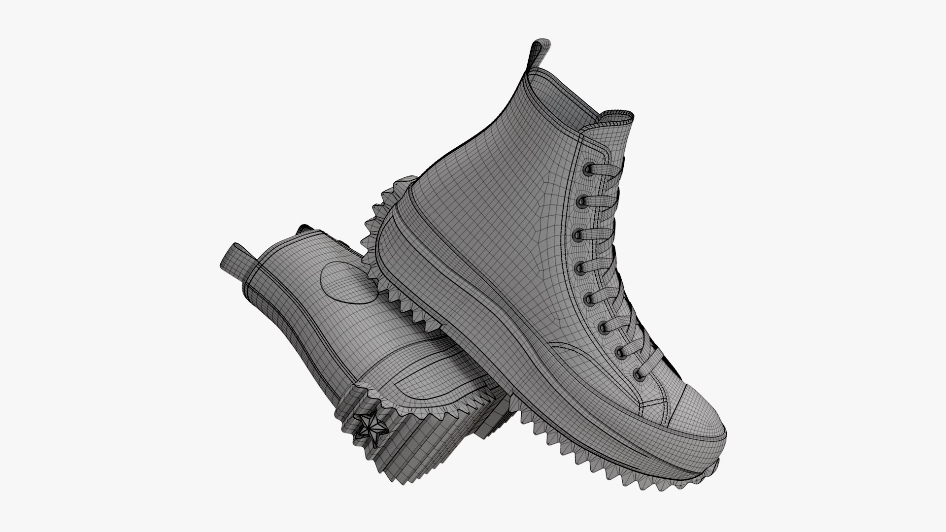 3D Converse Run Star Hike Platform High Top Brown Model - TurboSquid ...