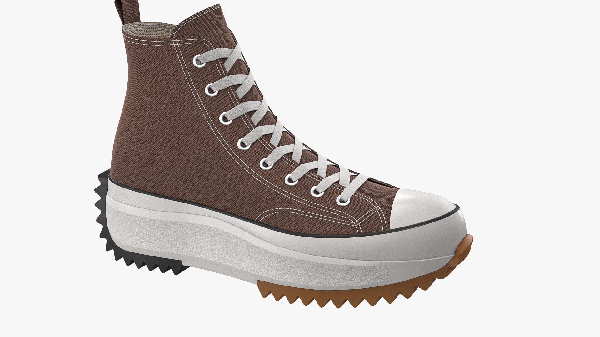 3D Converse Run Star Hike Platform High Top Brown Model - TurboSquid ...