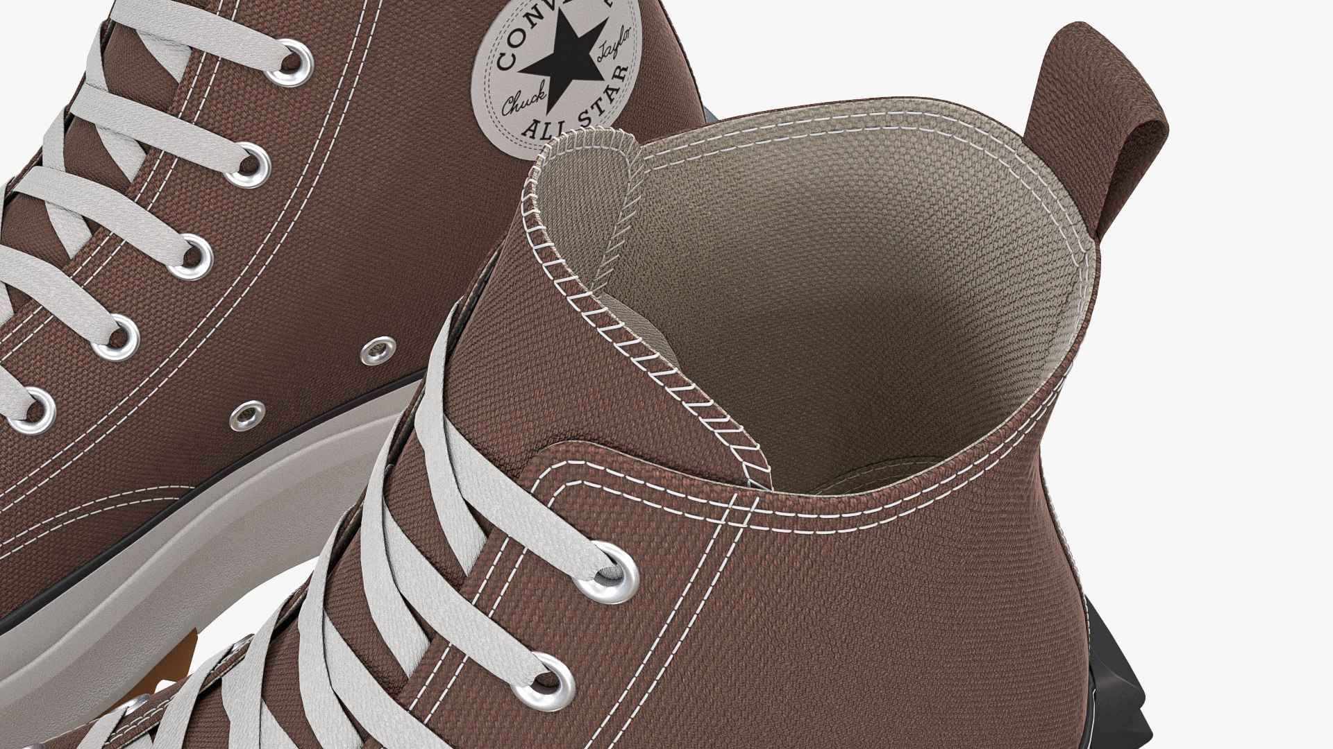 3D Converse Run Star Hike Platform High Top Brown Model - TurboSquid ...