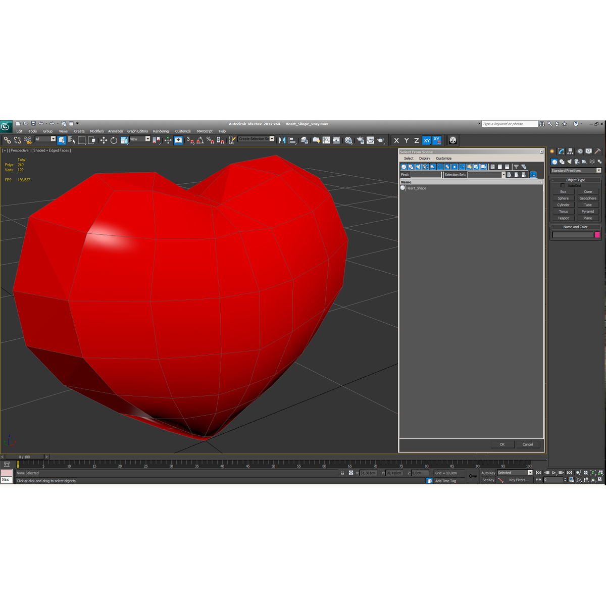 heart shape 3d max