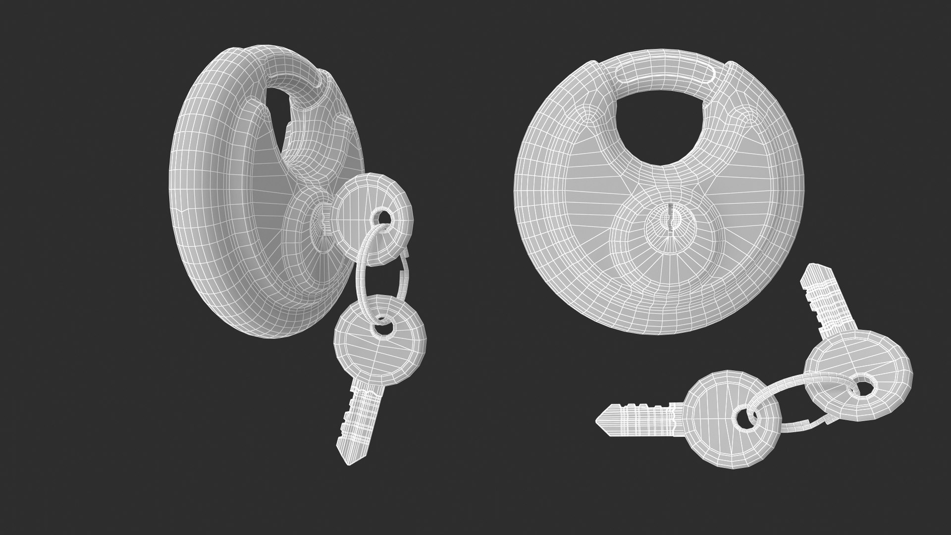 Steel Round Padlock With Keys 3D model - TurboSquid 1921783