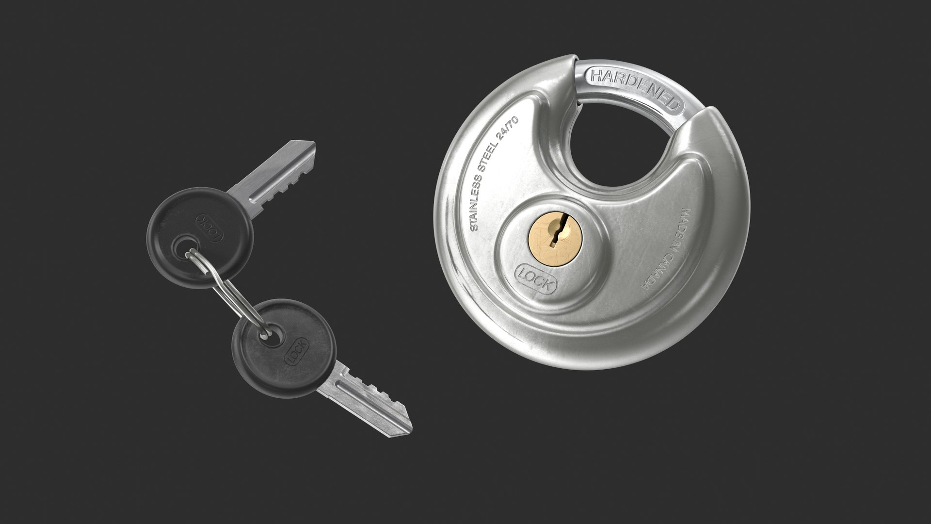 Steel Round Padlock With Keys 3D Model - TurboSquid 1921783