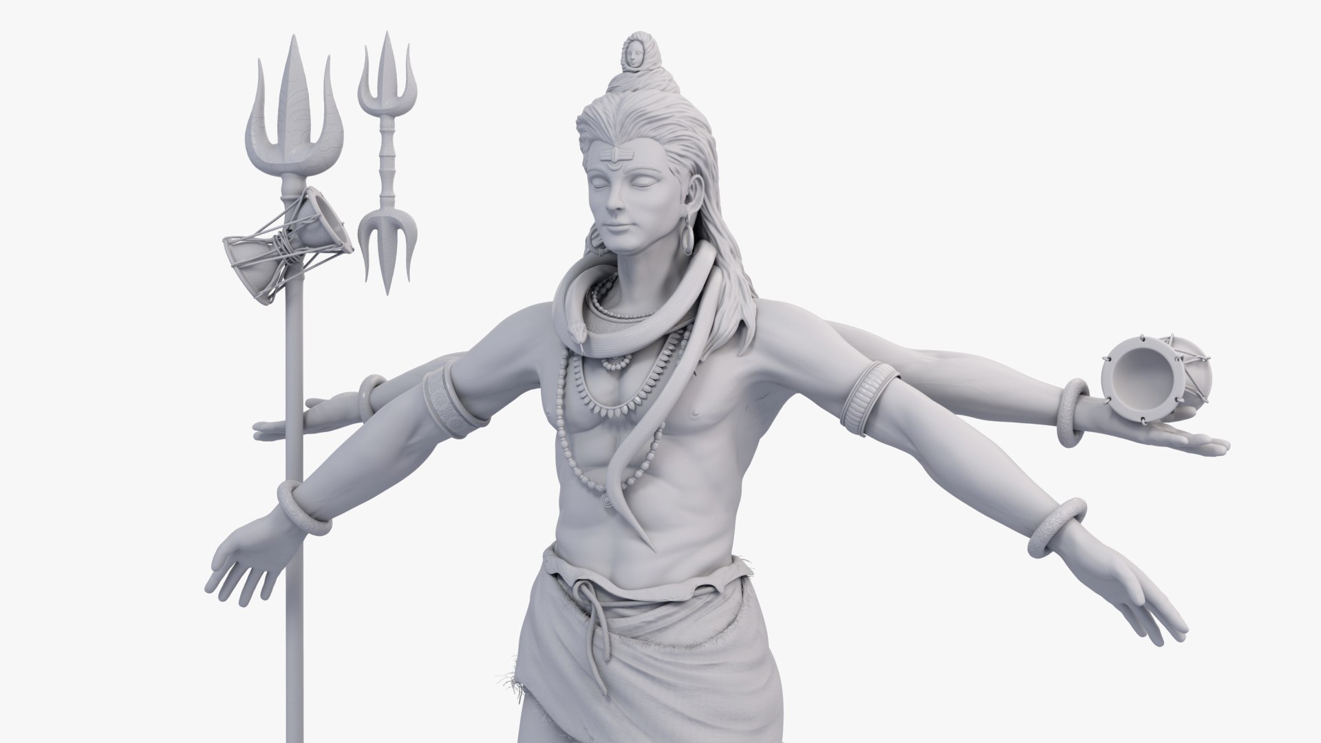 Lord Shiva Trident Damaru 3D Model - TurboSquid 1597039