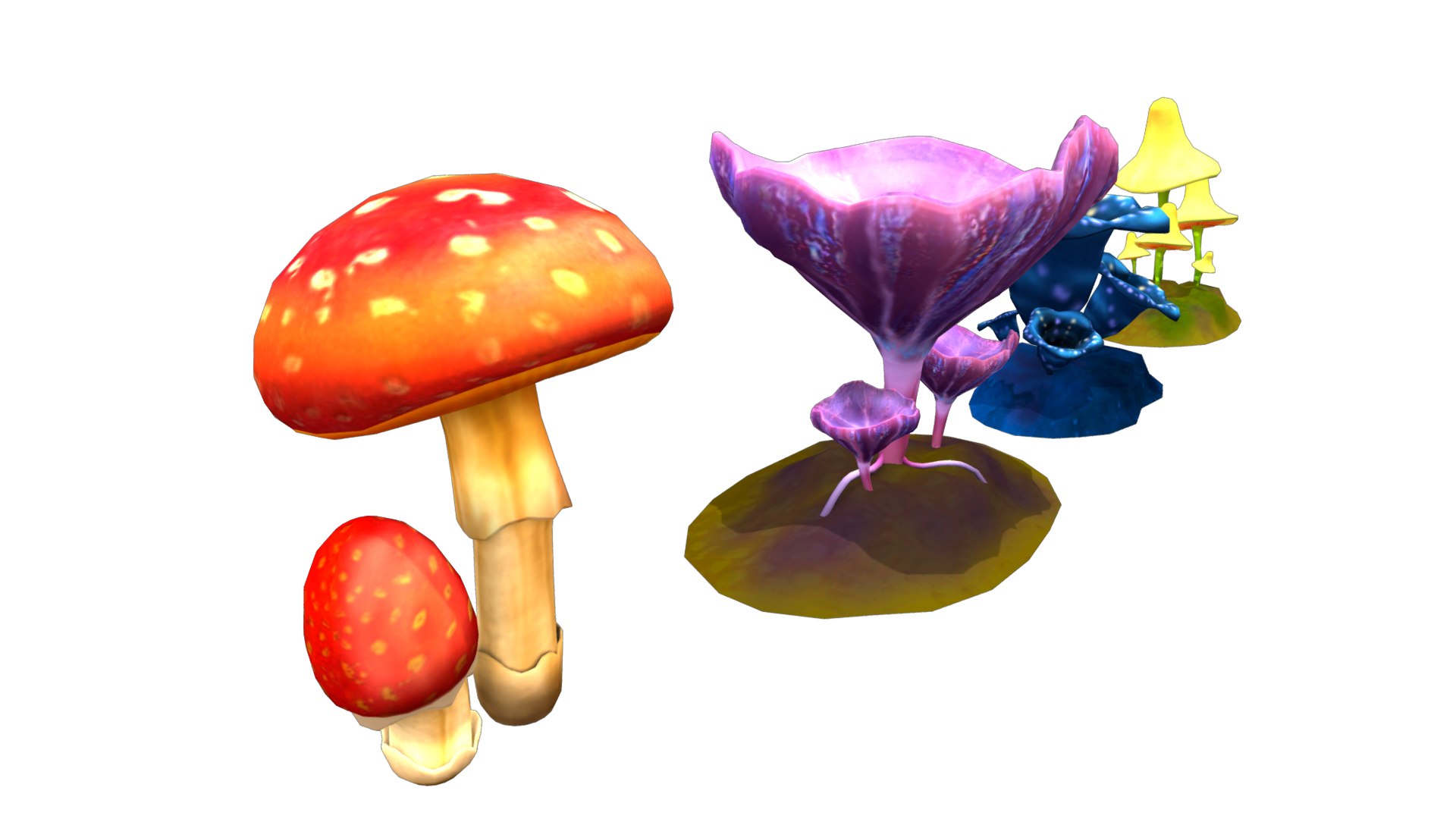 3D Cartoon Tree Mushroom 2 - TurboSquid 2136526