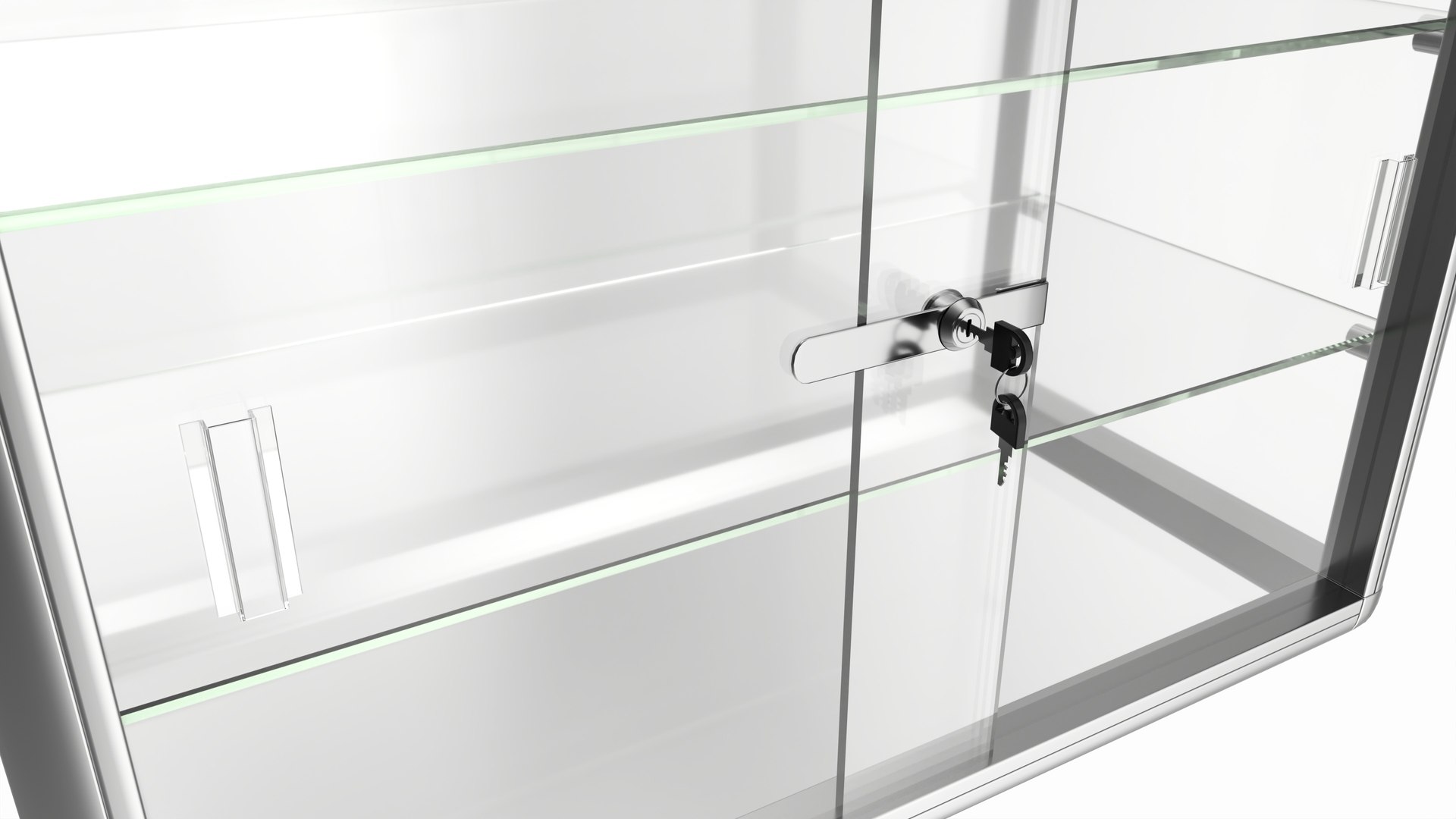 3D Shop Two Level Counter Top Glass Showcase Model - TurboSquid 2195378