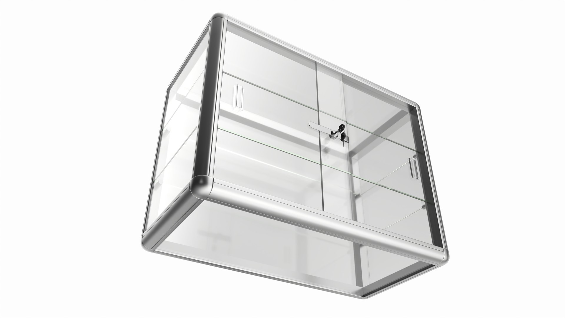 3D Shop Two Level Counter Top Glass Showcase Model - TurboSquid 2195378