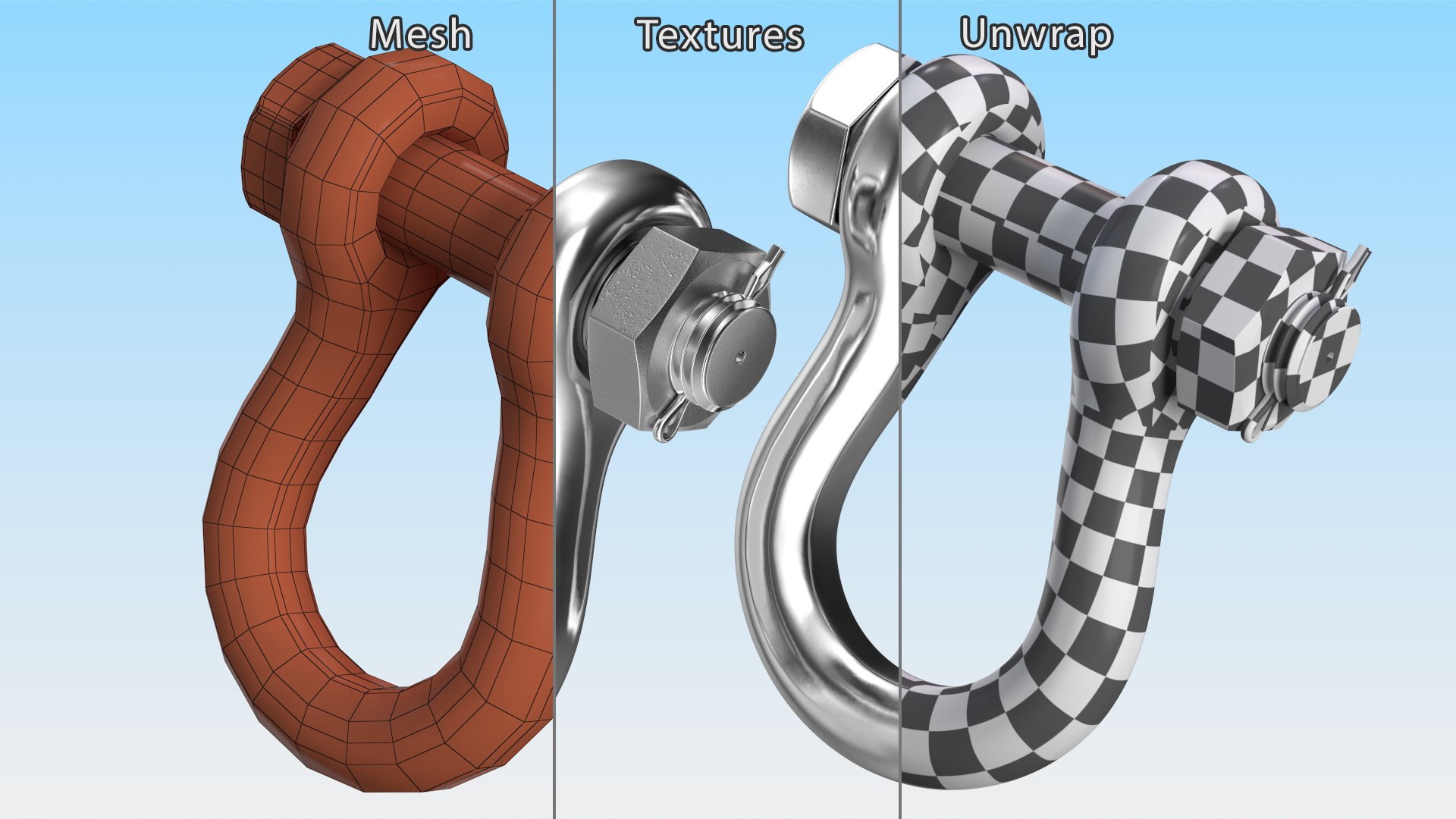 Chrome Anchor Shackle 3D Model - TurboSquid 2022242